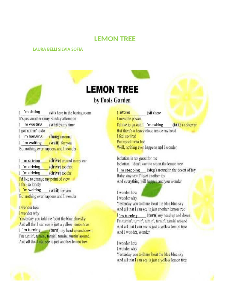 Lemon Tree | PDF