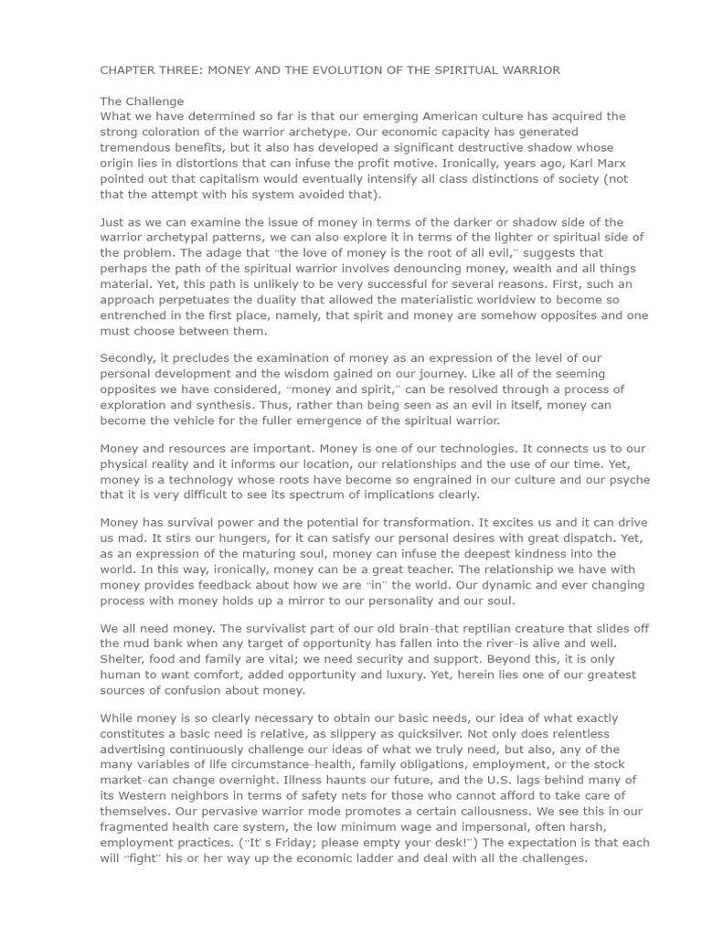 Money and The Spiritual Warrior Bernice H. Hill | PDF | Jacob | Chakra