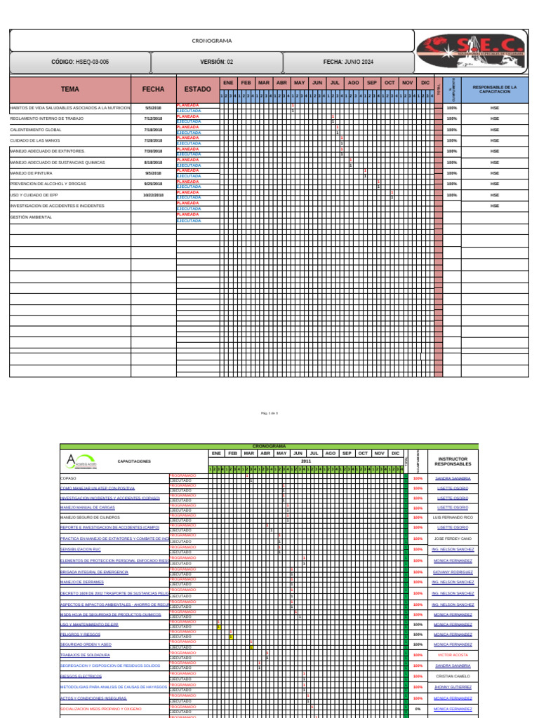 HSEQ 03 005 Cronograma | PDF