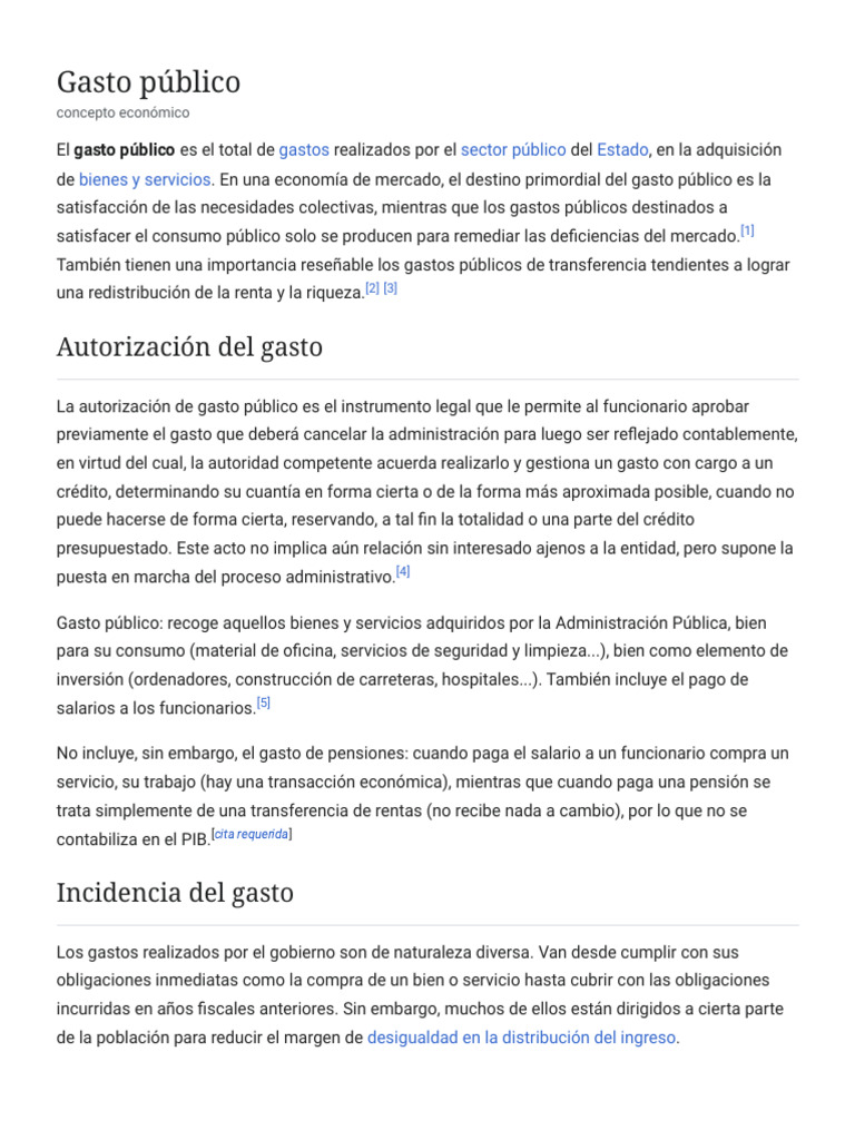 Gasto público - Wikipedia, la enciclopedia libre | PDF | Gastos ...