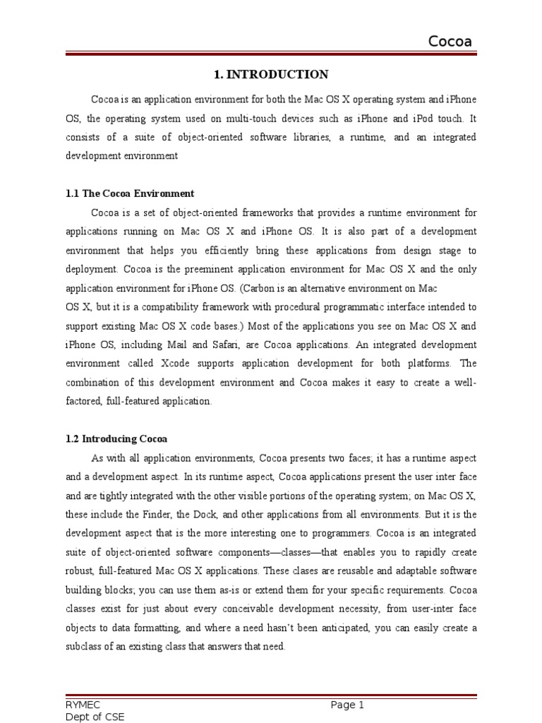 1.1 The Cocoa Environment | PDF | Class (Computer Programming) | Inheritance (Object Oriented ...