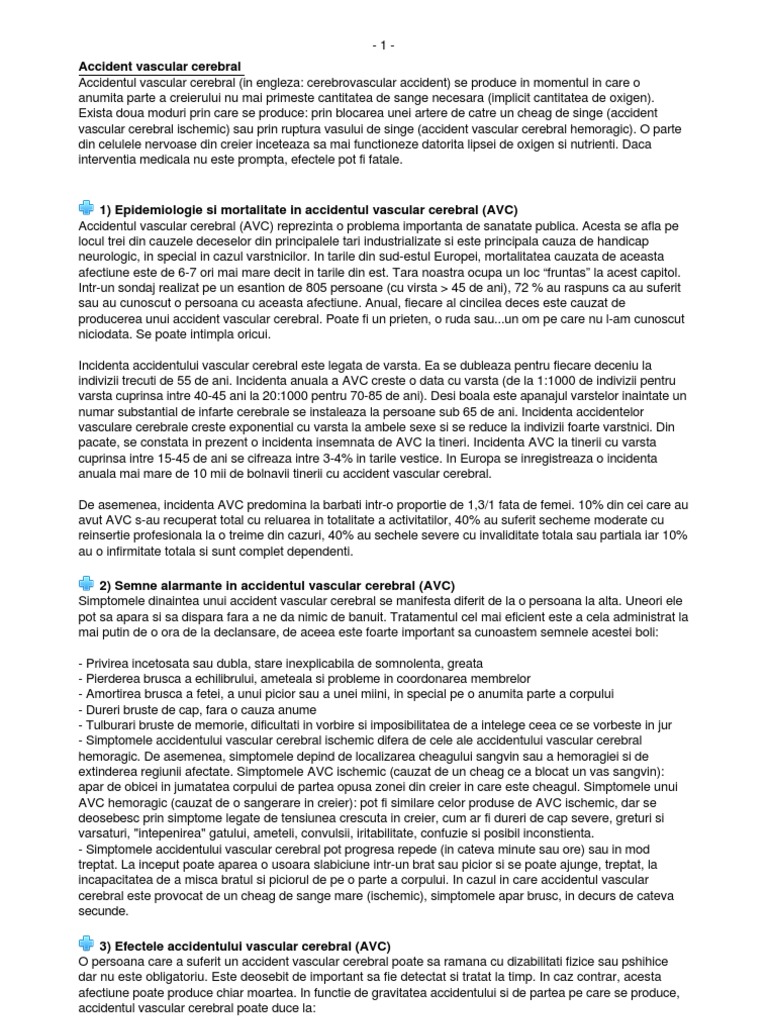Accident Vascular Cerebral - AVC | PDF