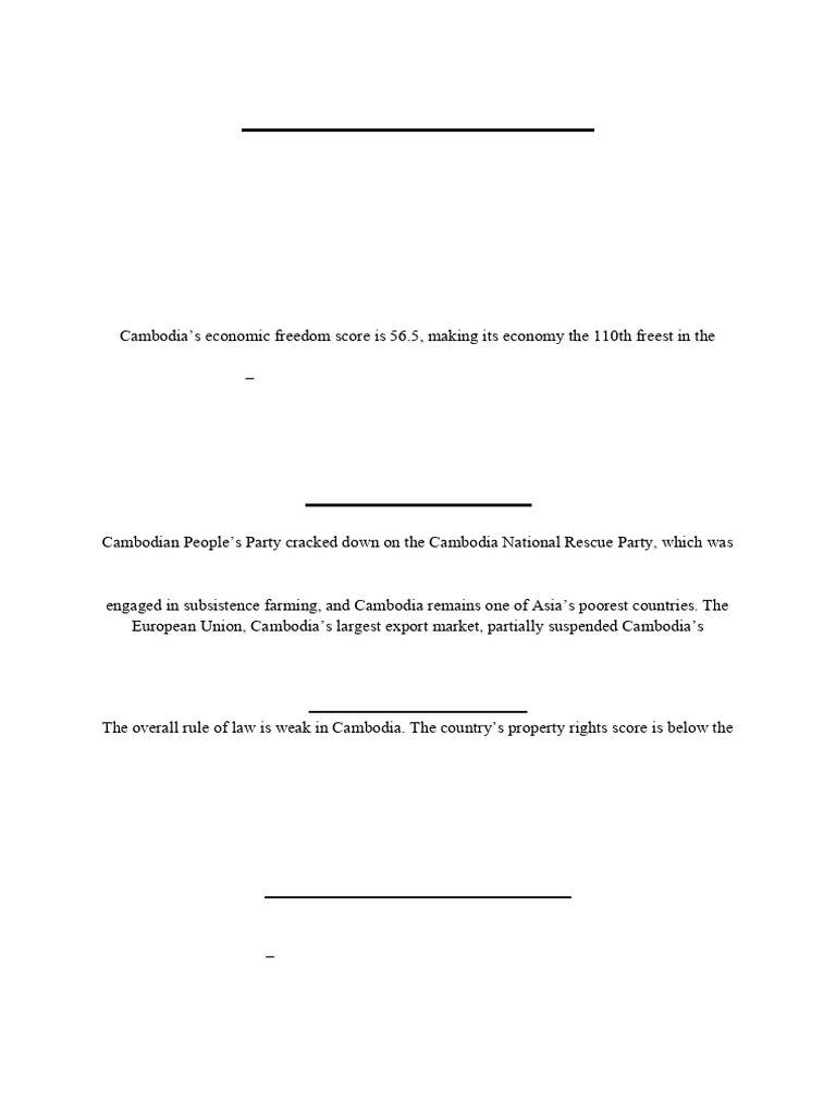 Combodia Eco Final Umong | PDF | Cambodia | Economies