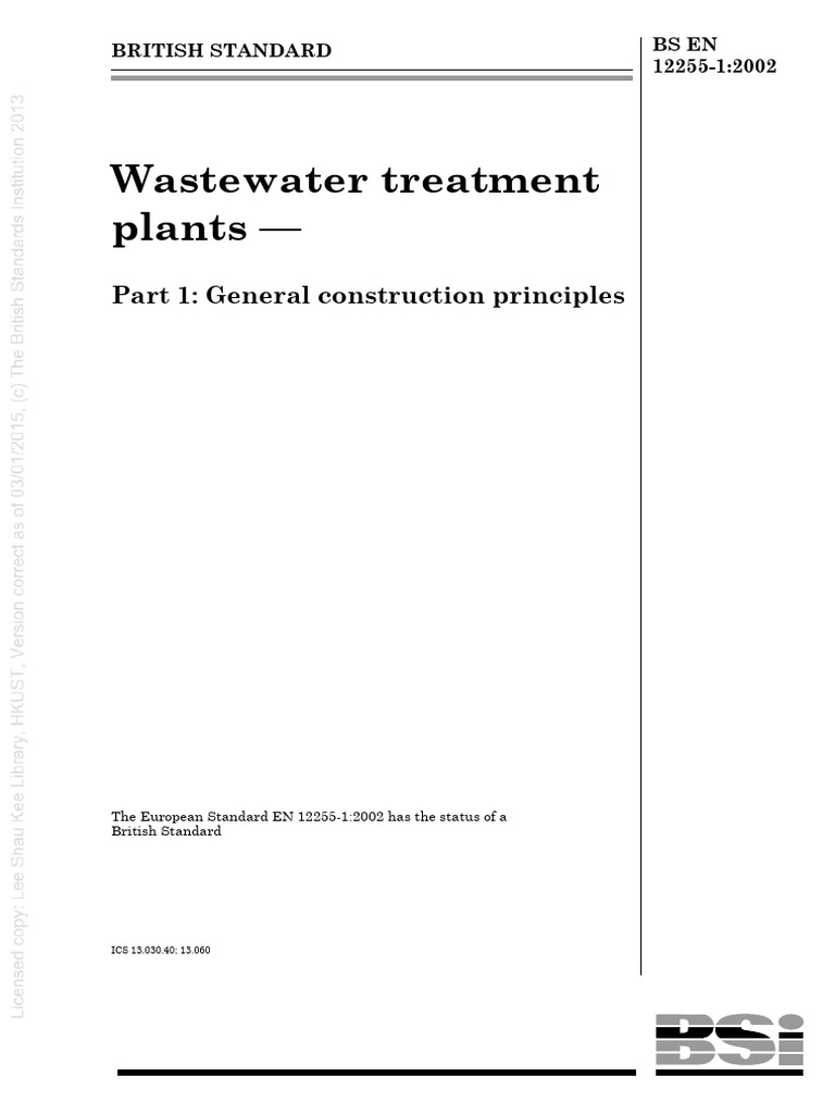 Wastewater Treatment Plant Standards | PDF | Sewage Treatment | Corrosion