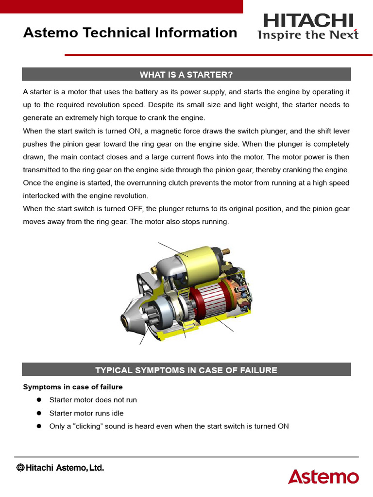 Hitachi Starter Product Overview | PDF
