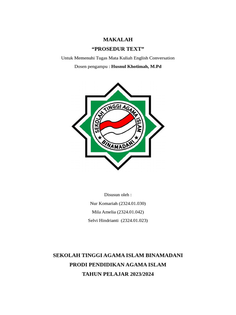 Prosedur Text, English | PDF