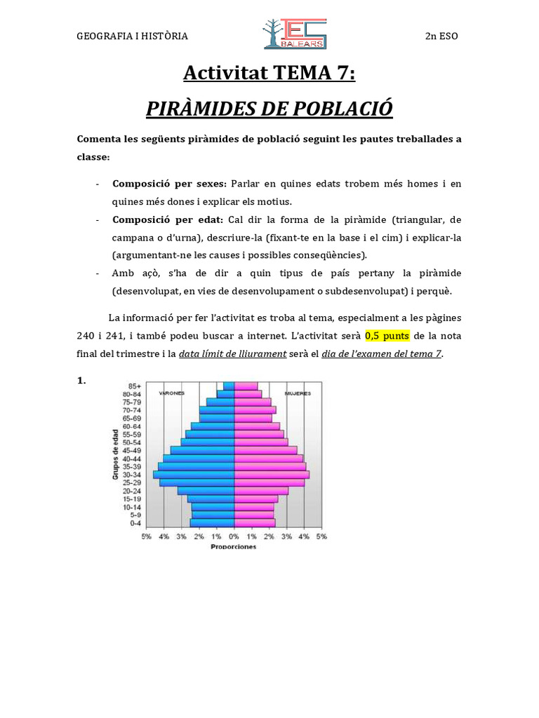Activitat Piràmides Població | PDF