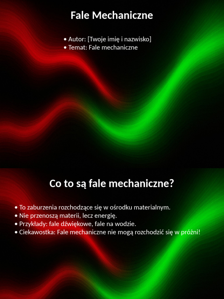 Fale Mechaniczne Prezentacja Z Grafika | PDF