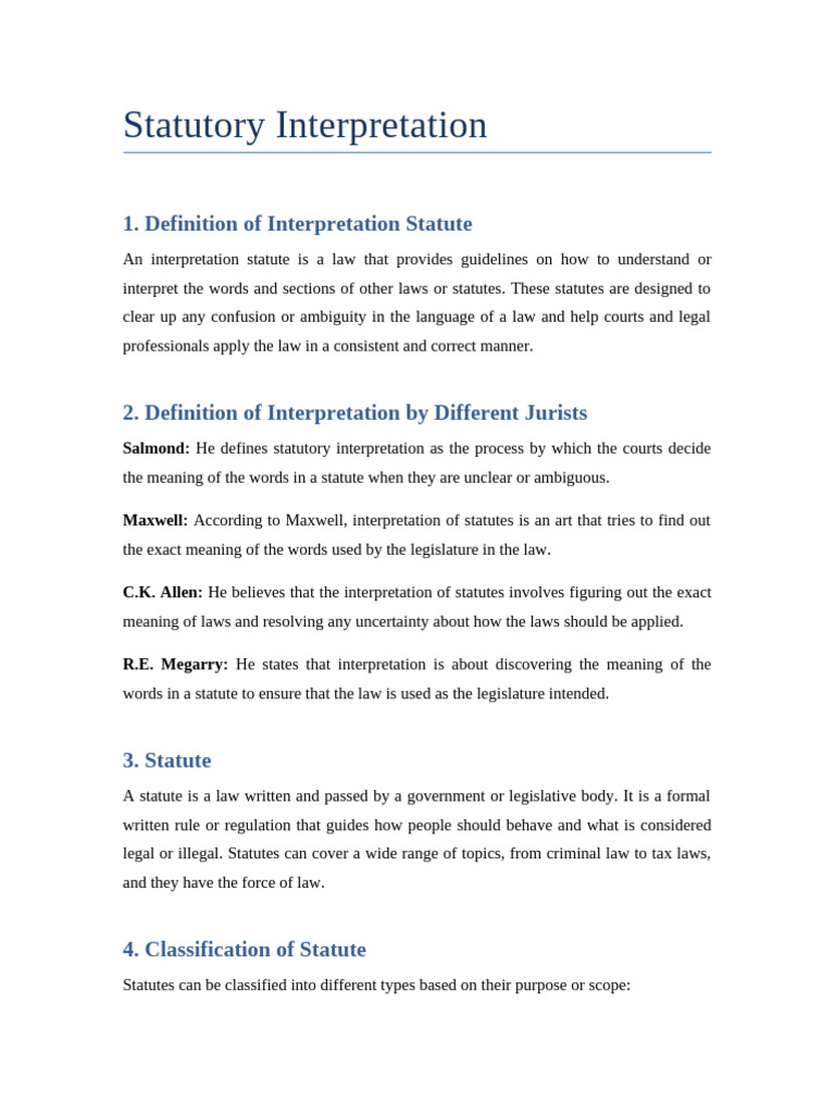 statutory_interpretation | PDF | Statutory Interpretation | Plain ...