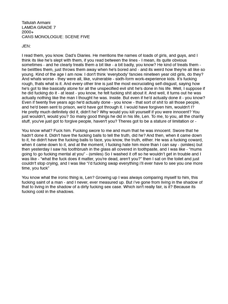 Lamda Cans Monologue | PDF