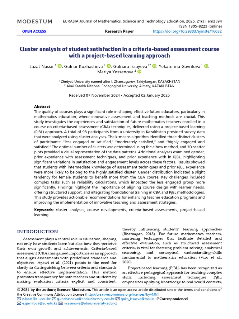 cluster-analysis-of-student-satisfaction-in-a-criteria-based-assessment-course-with-a-project ...