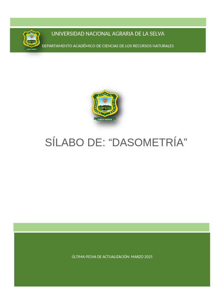 2025-1 - Rn040302a Dasometría | PDF | Los bosques | Medición