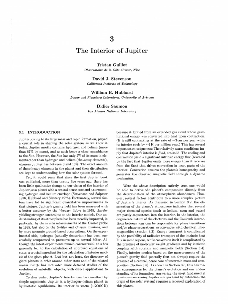 The Interior of Jupiter (Scientific Thesis) | PDF | Jupiter | Saturn