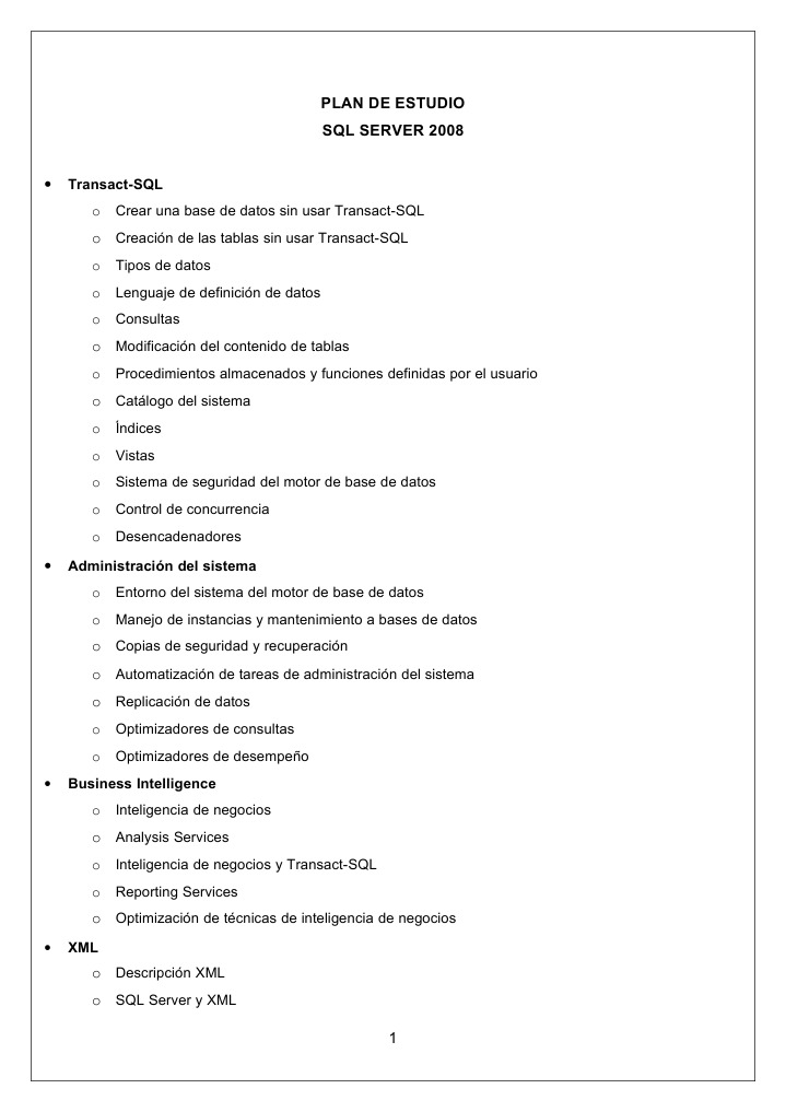 Manual de SQL Server No. 1 | PDF | SQL | Servidor SQL de Microsoft