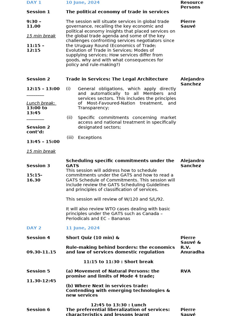 2024 CWS WTI Services Allocation (Rev) | PDF | General Agreement On Trade In Services | World ...