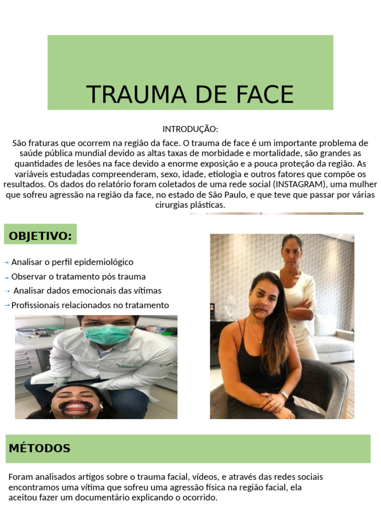 TRAUMA DE FACE PROJETO INTEGRADOR | PDF