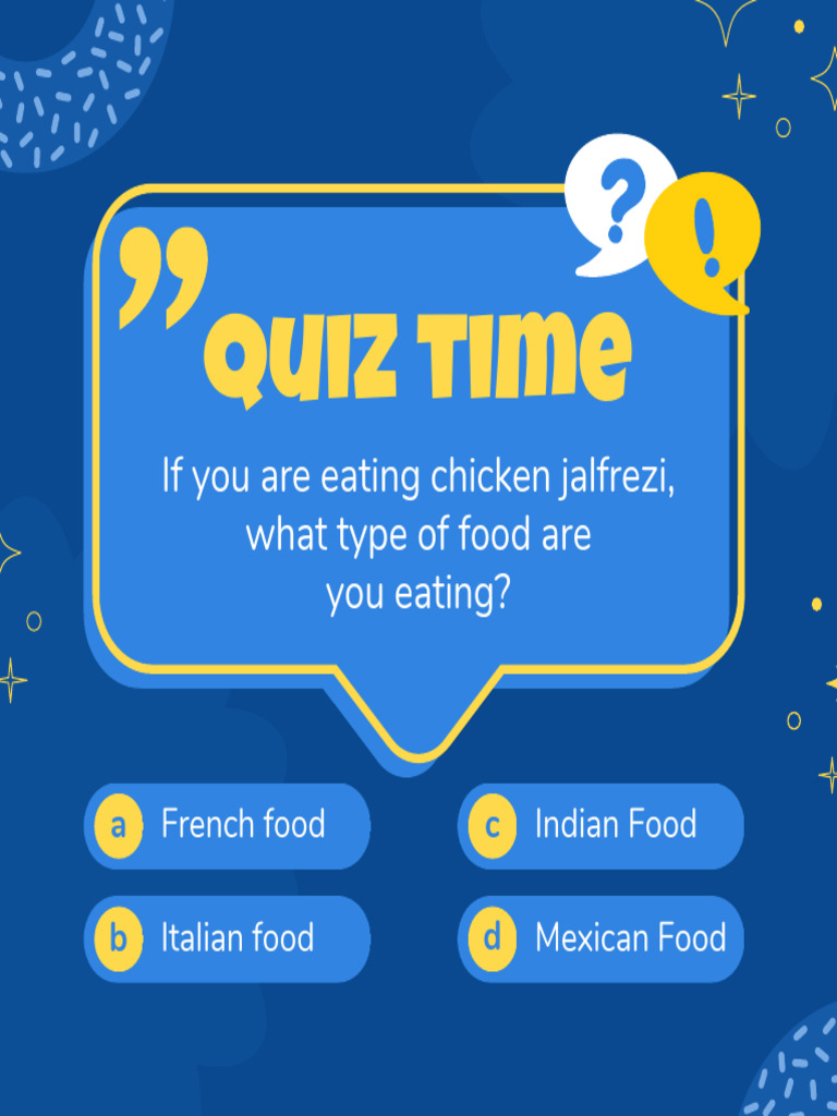 Blue Yellow and White Playful Illustrative Quiz Time Instagram Post | PDF
