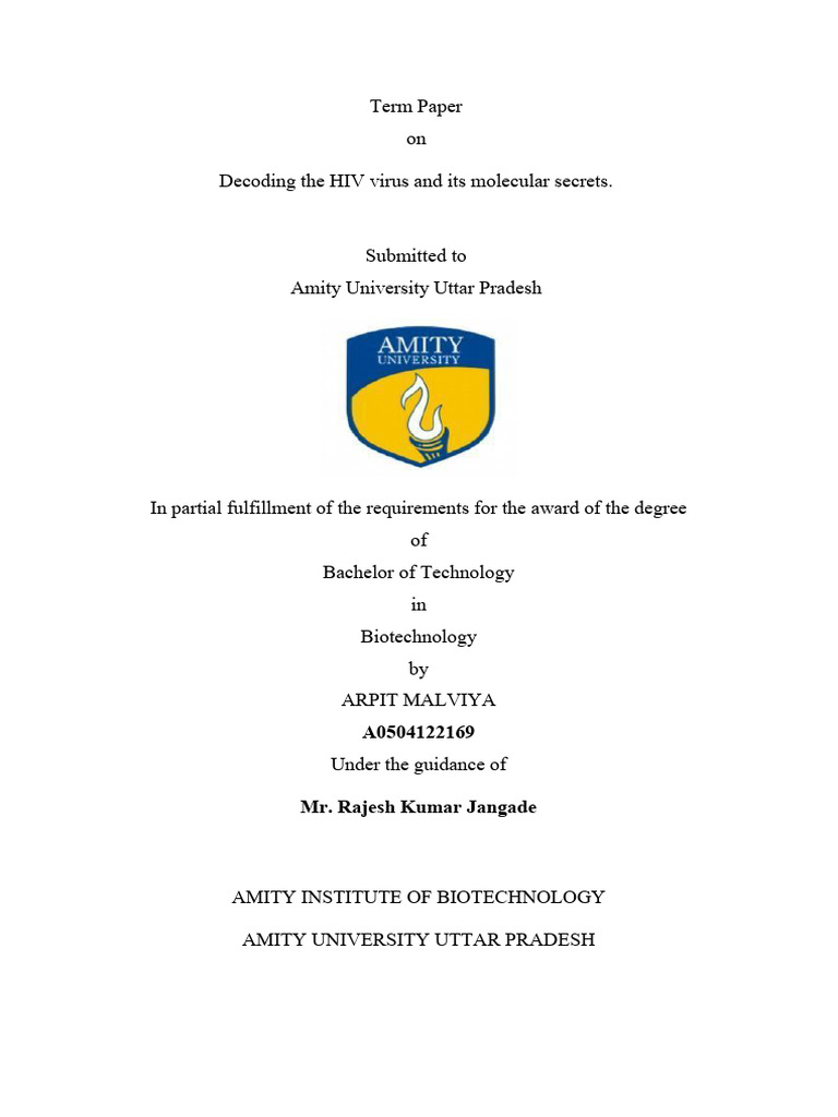 Arpit Malviya NTCC Report 4 | PDF | Hiv | Virus