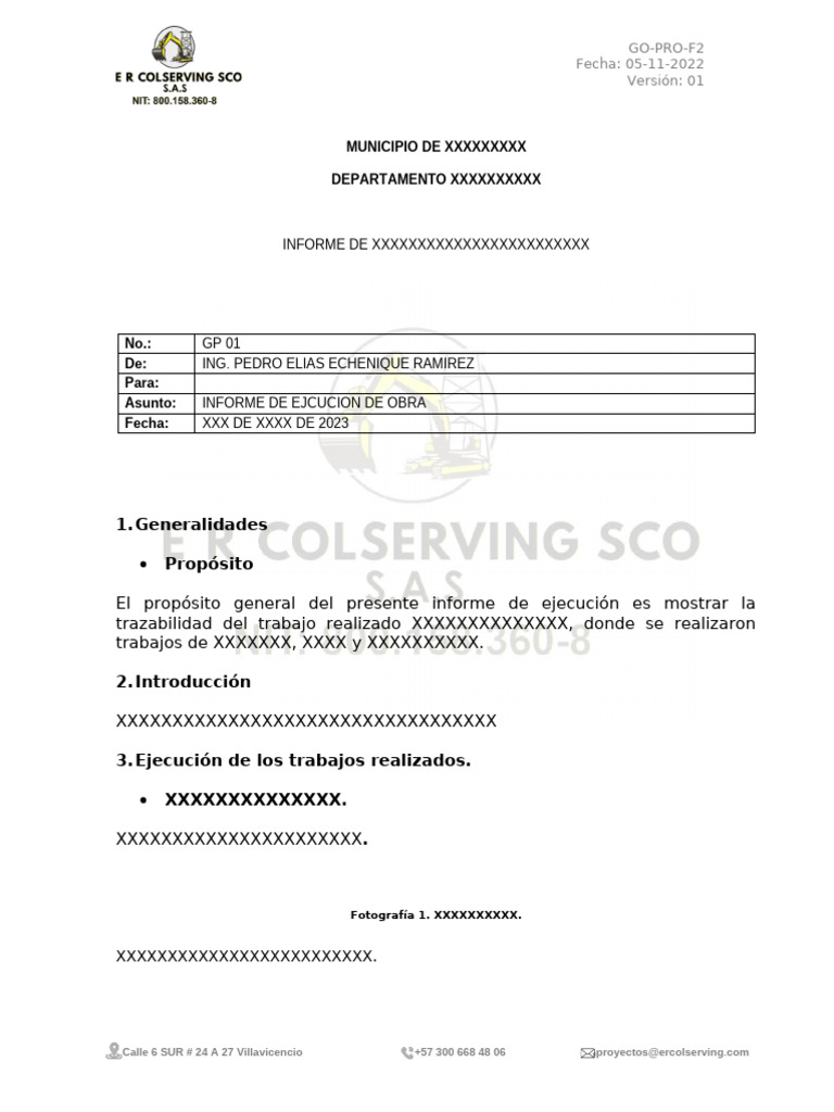 Go-Pro-F2 Formato Informe | PDF