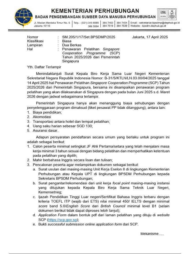 20250417070025SRT Penawaran Pelatihan SCP Tahun 2025-2026 Dari ...