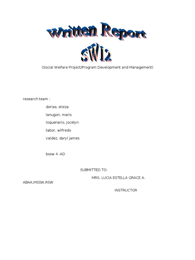Social Welfare Project-Dean | PDF