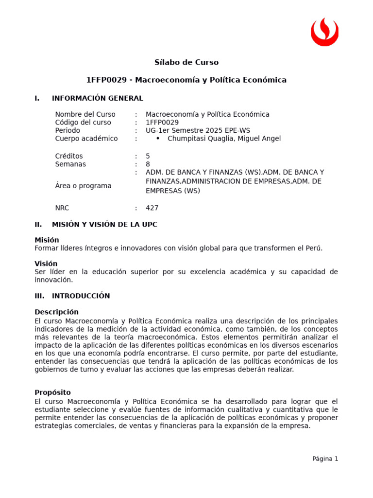 Ug 202515 - 1FFP0029 427 | PDF | Evaluación | Macroeconómica
