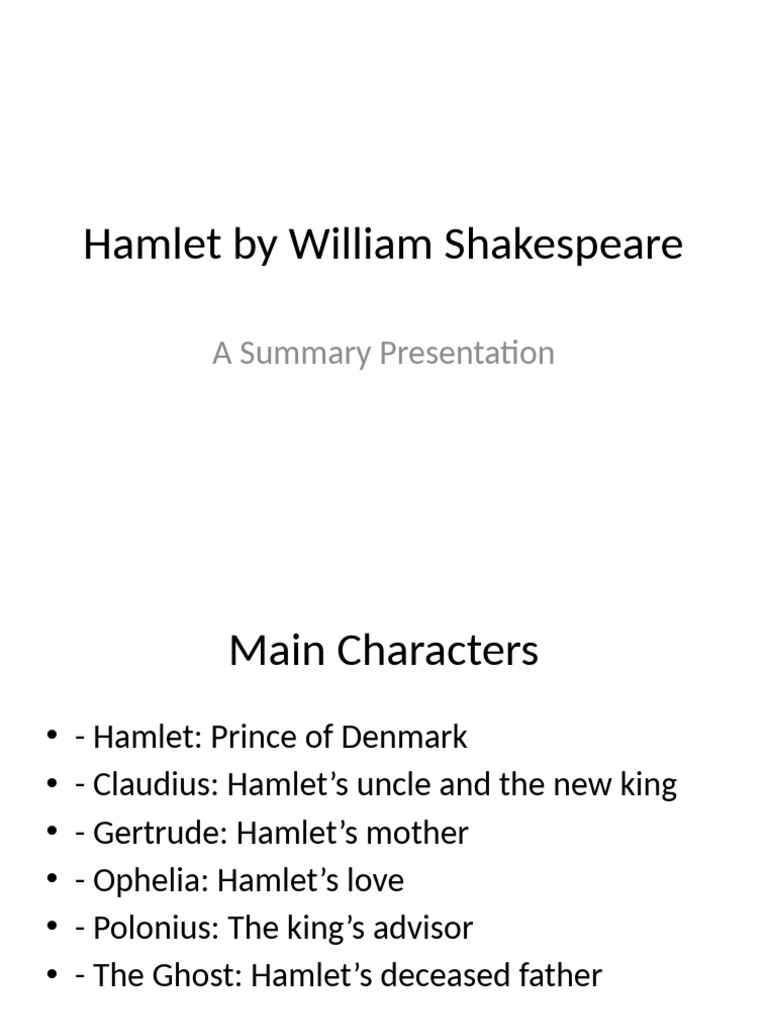 Hamlet Presentation Textonly Pdf