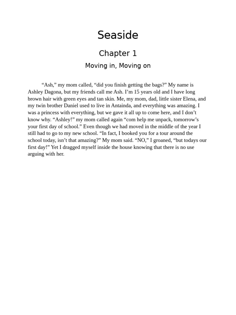 New Beginnings: Ashley's Move to Seaside | PDF