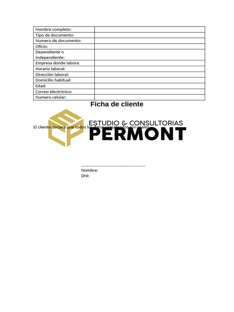 Ficha de Cliente | PDF