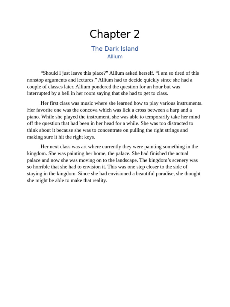 Chapter 2 The Dark Island | PDF