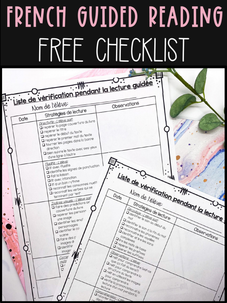 Free Guided Reading Checklist | PDF