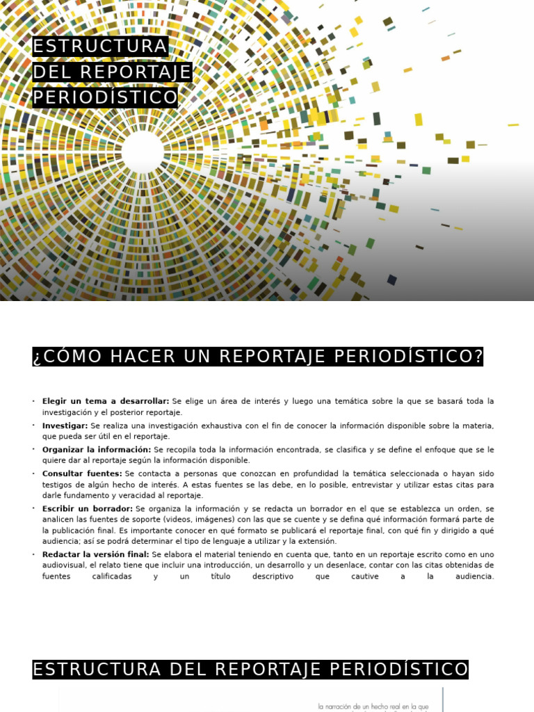 Estructura de Reportaje y Ejemplos | PDF