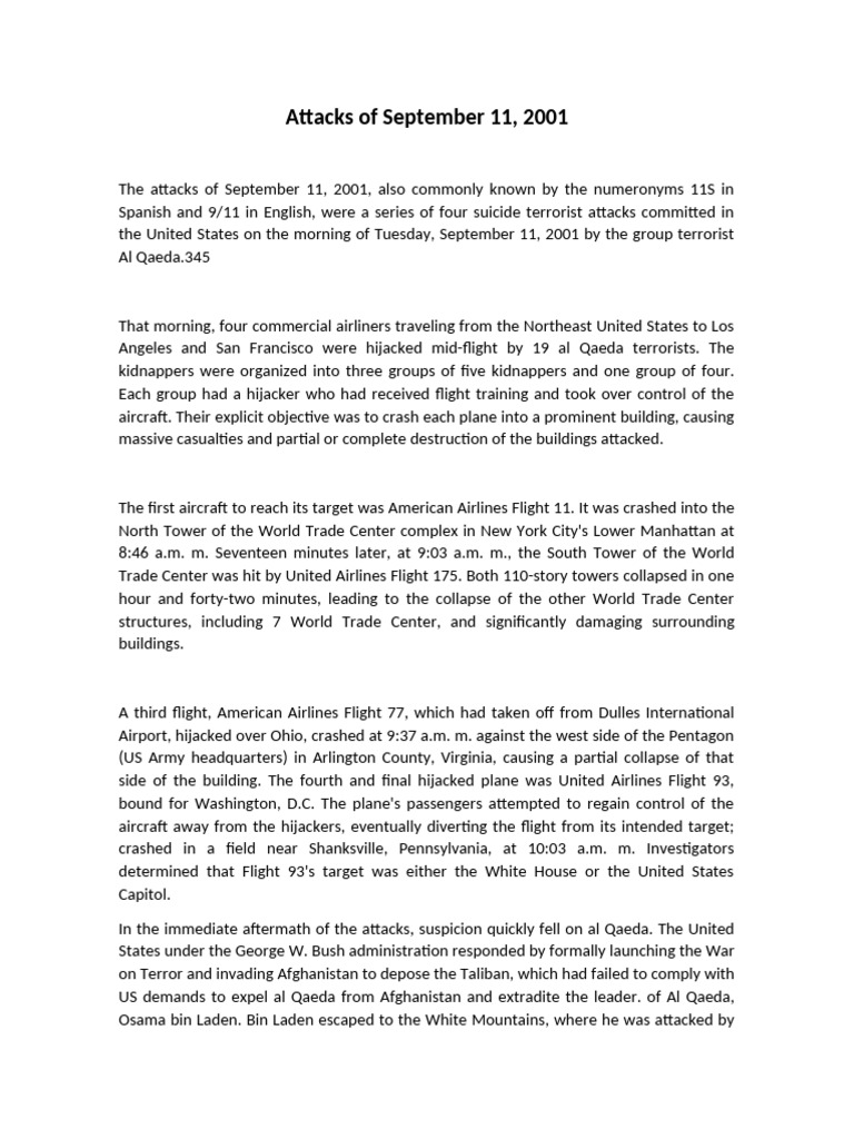 Attacks of September 11 | PDF | September 11 Attacks | Osama Bin Laden