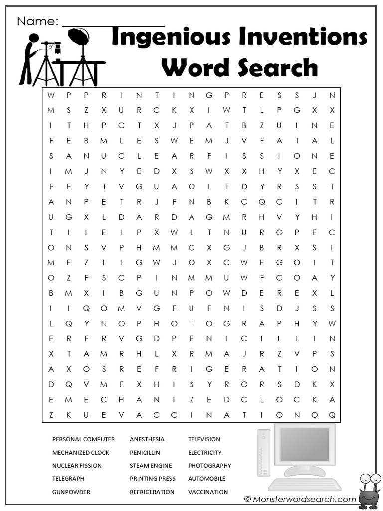 Ingenious Inventions Word Search | PDF | Energy Technology | Nuclear ...