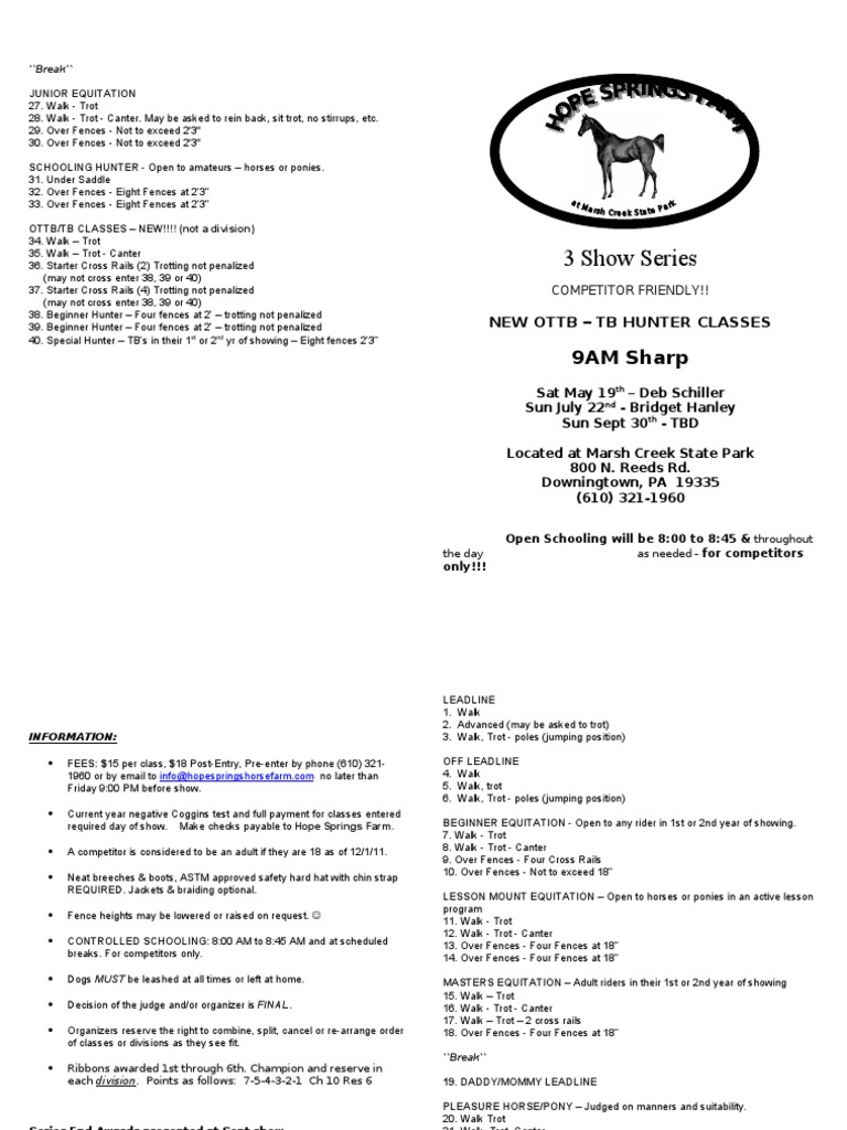 HSF Horse Show | PDF