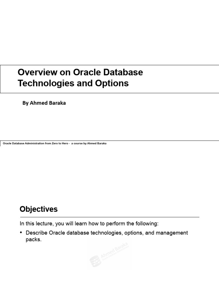 Overview On Oracle Database Technologies | PDF | Databases | Information Retrieval
