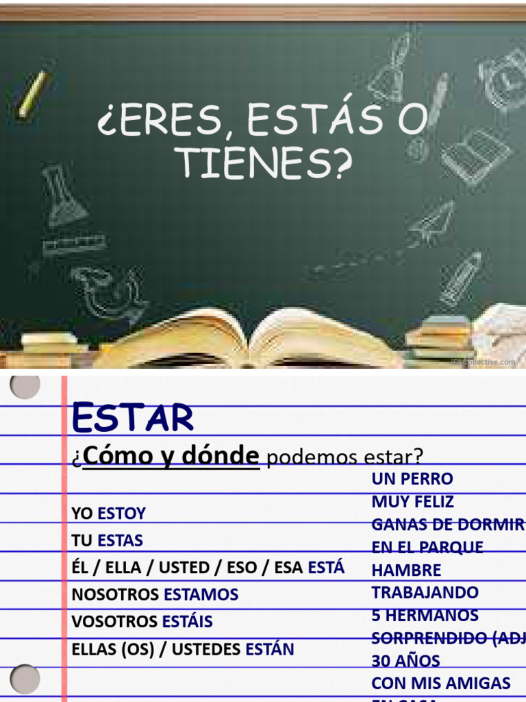 Ser, Estar y Tener Con Sus Objetos. | PDF