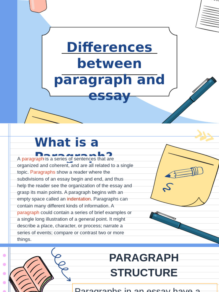 Paragraph vs. Essay: Key Differences | PDF | Paragraph | Essays