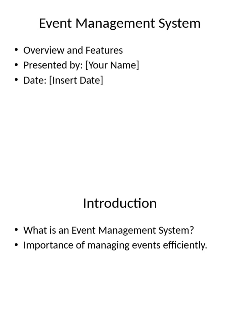 Event Management System Presentation | PDF