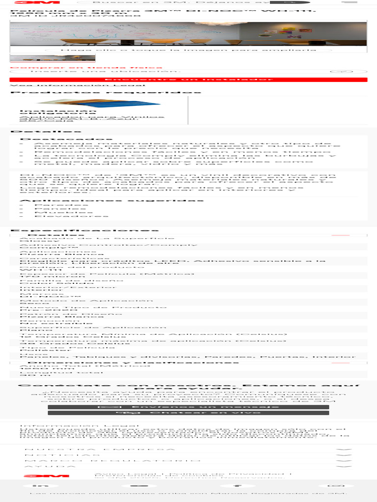 Película de Pizarra 3M™ DI-NOC™ WH-111, 1250 MM X 30 M 3M México | PDF ...