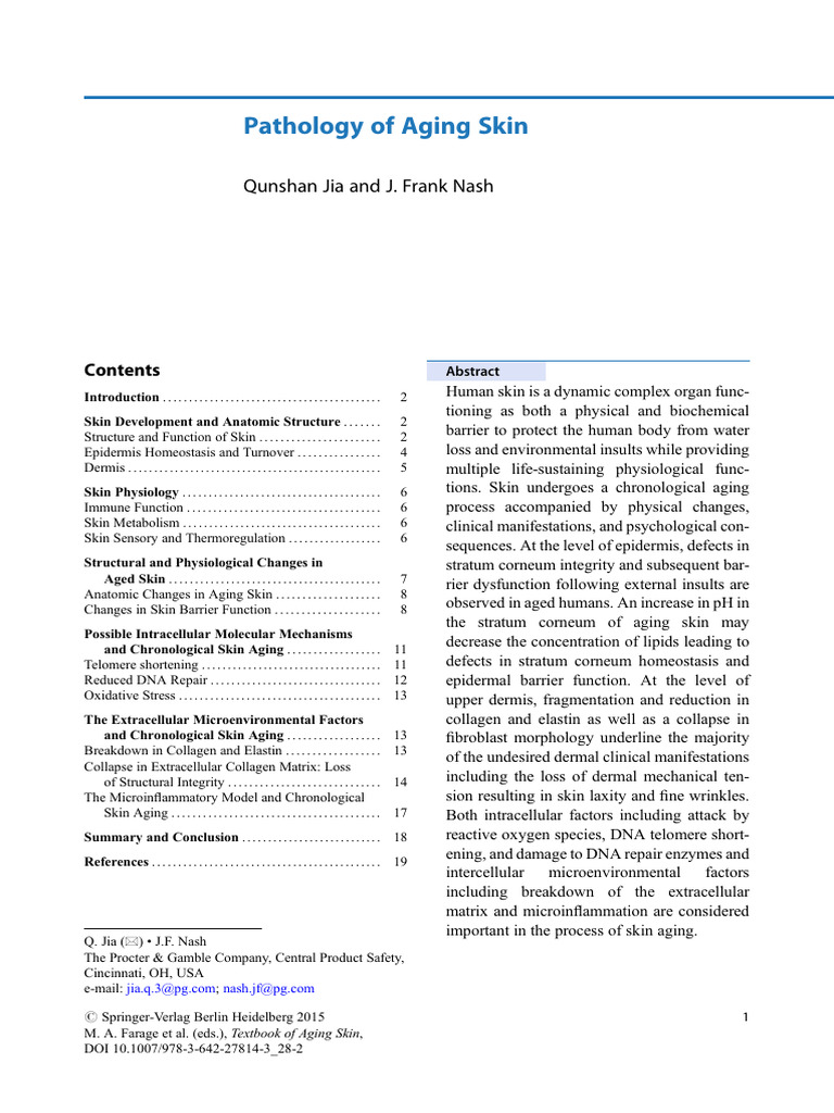 Pathology Ofaging Skin | PDF | Epidermis | Skin