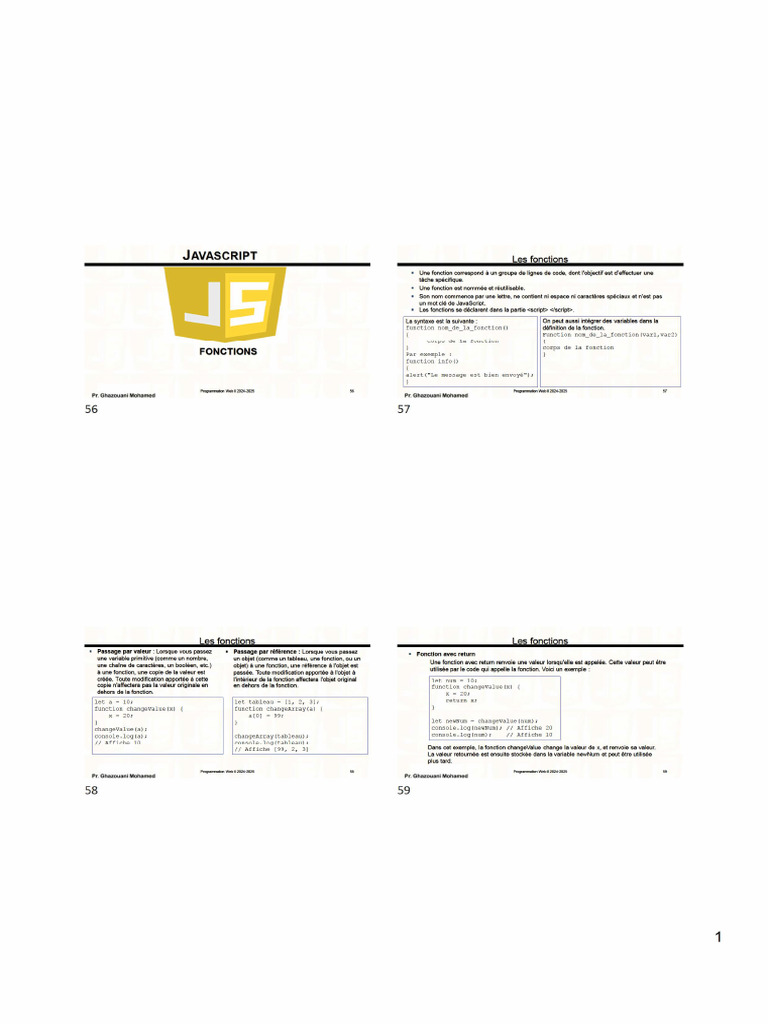Cours Javascript Ghazouani Fonction Dom | PDF