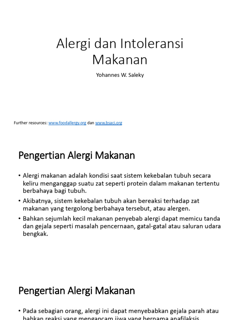Alergi Dan Intoleransi Makanan 2025 | PDF