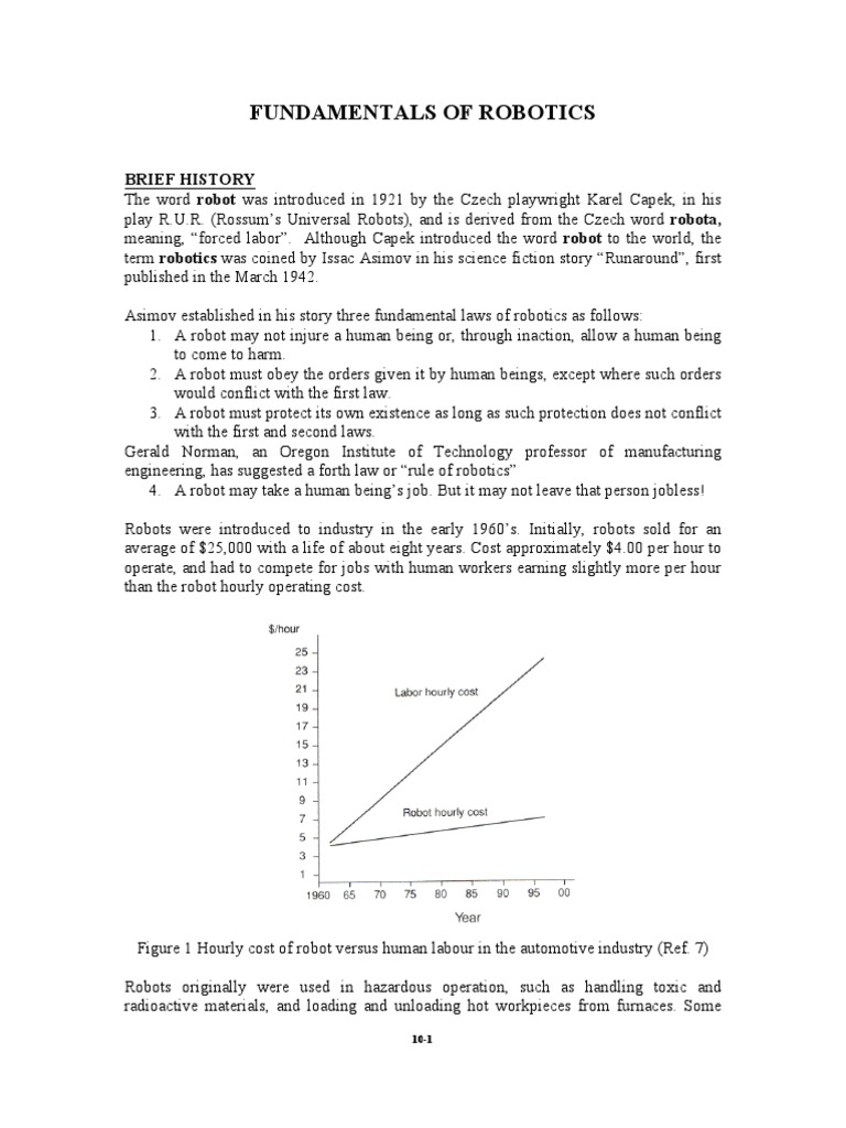 Fundamentals of Robotics: Brief History | PDF | Automation | Machines