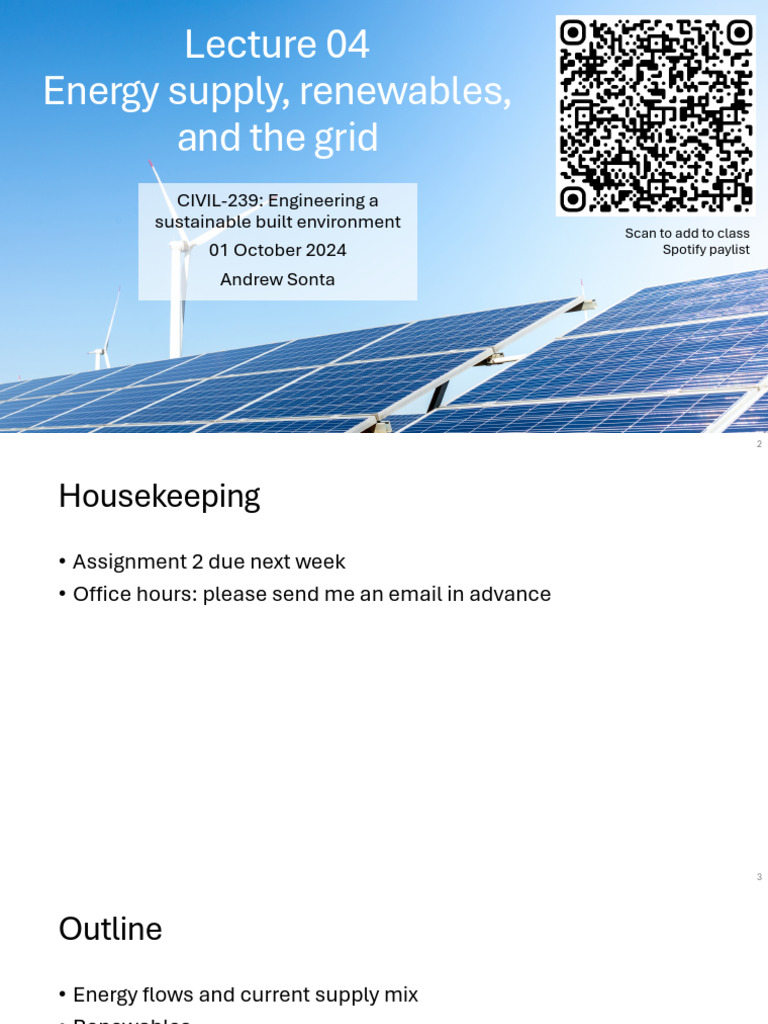 Energy Supply and Renewable Integration | PDF | Renewable Energy ...