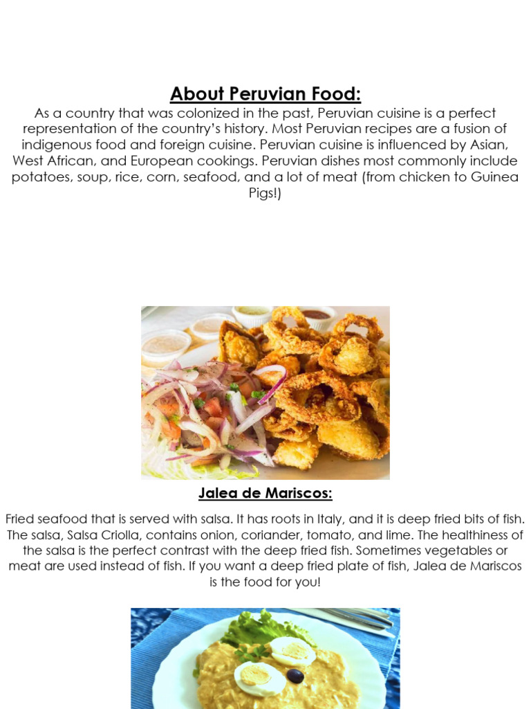 Peruvian Cuisine Presentation | PDF