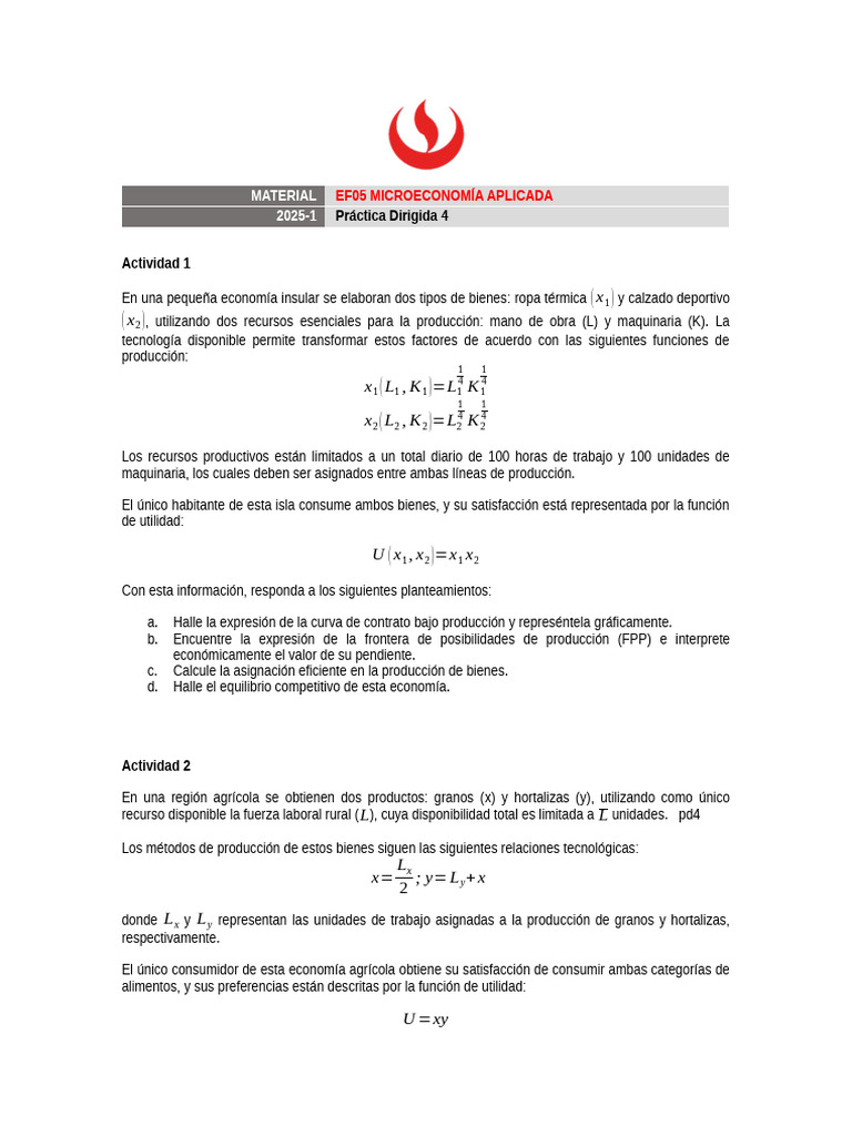 PD4 Microeconomia Aplicada Preliminar | PDF | Exterioridad | Microeconomía