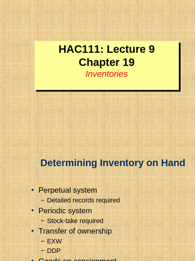 Lecture 9 Inventory | PDF | Business | Business Economics