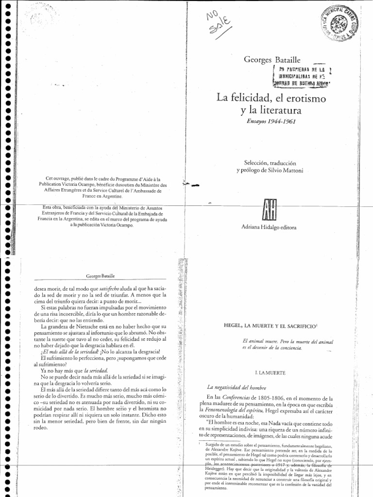 Bataille - Hegel, La Muerte y El Sacrificio | PDF