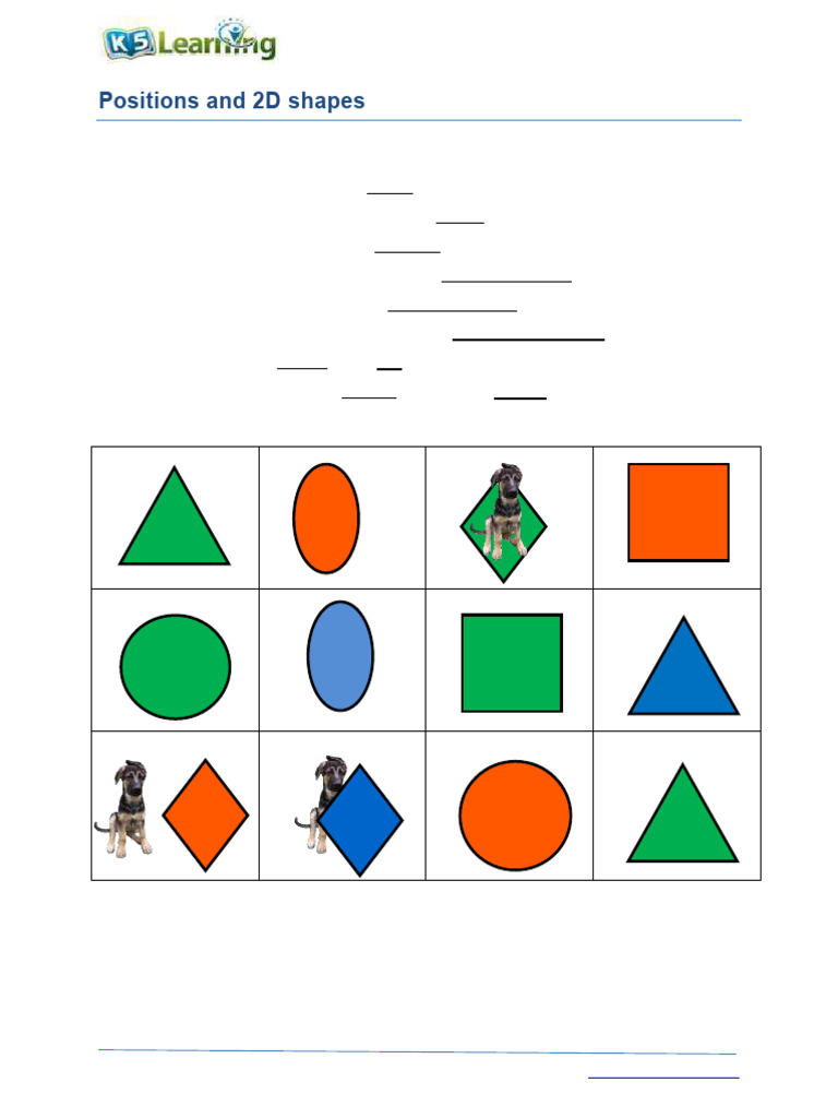 Positions and 2D Shapes | PDF